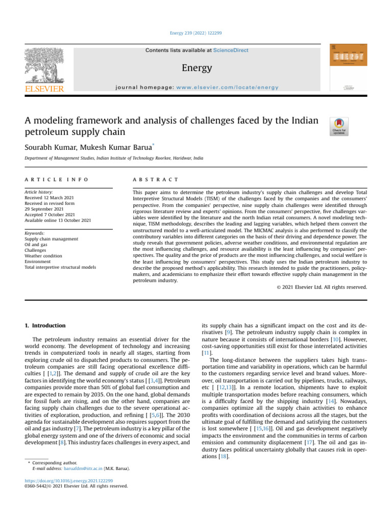A Modeling Framework and Analysis of Challenges Faced by The Indian ...
