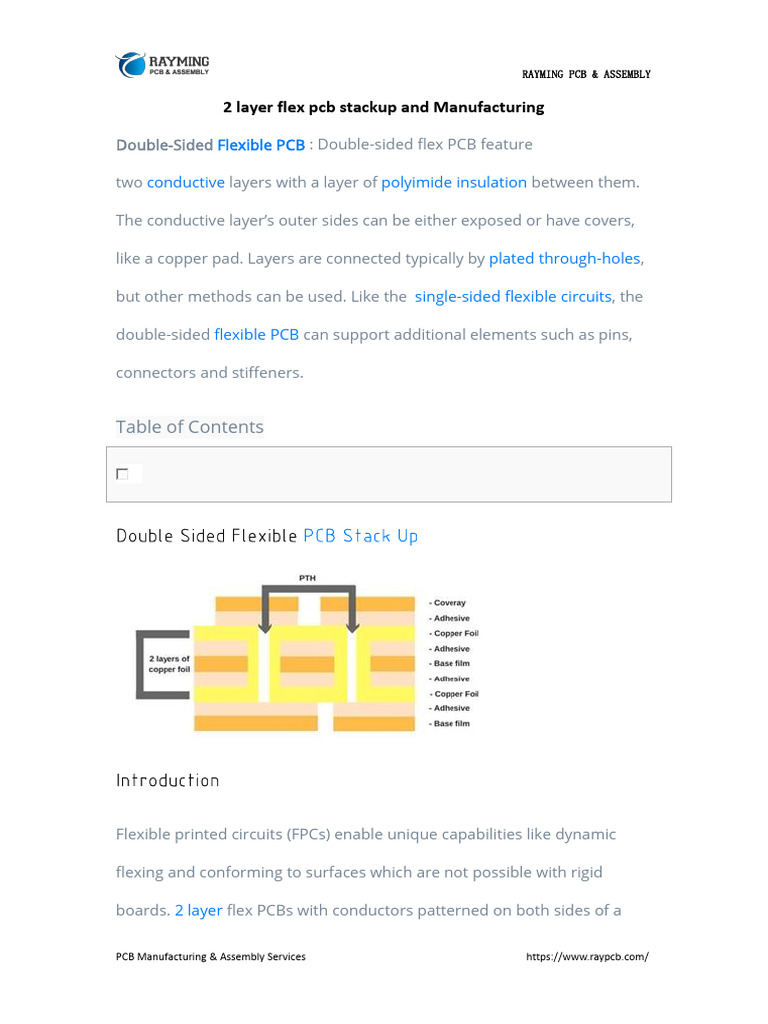 2 Layer Flex PCB Stackup and Manufacturing | Download Free PDF ...
