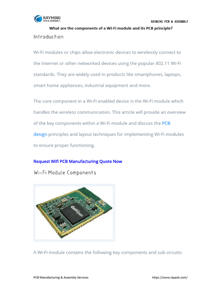 What Are The Components of A Wi-Fi Module and Its PCB Principle | PDF ...