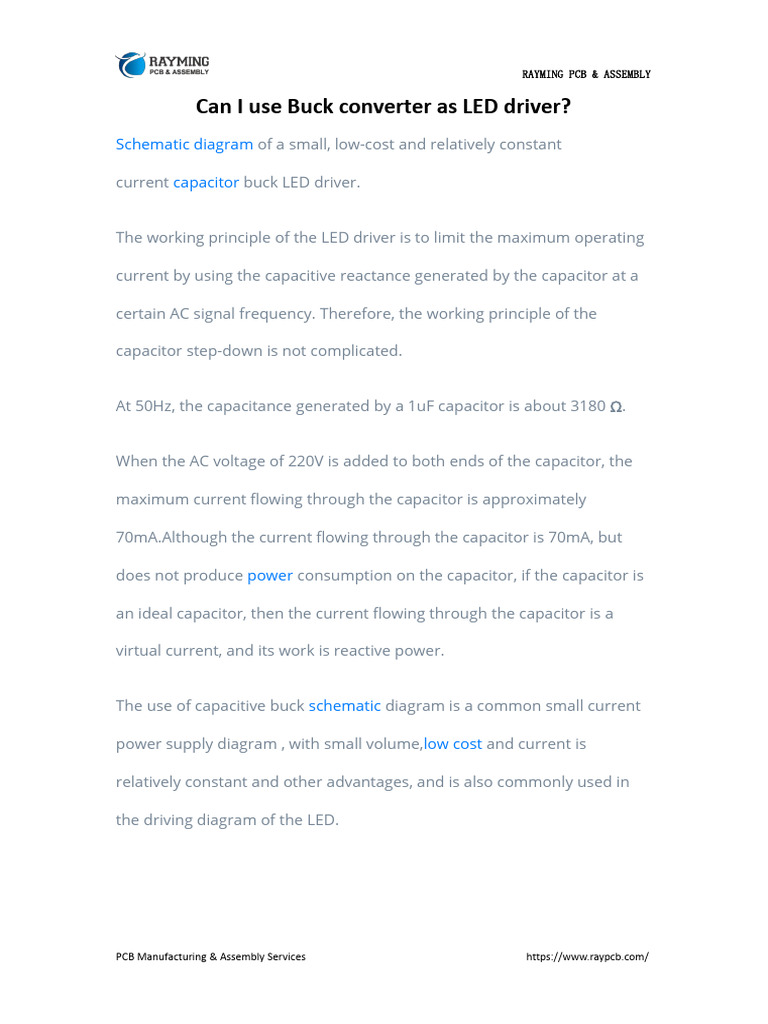 Can I Use Buck Converter As LED Driver | PDF | Capacitor | Light Emitting Diode