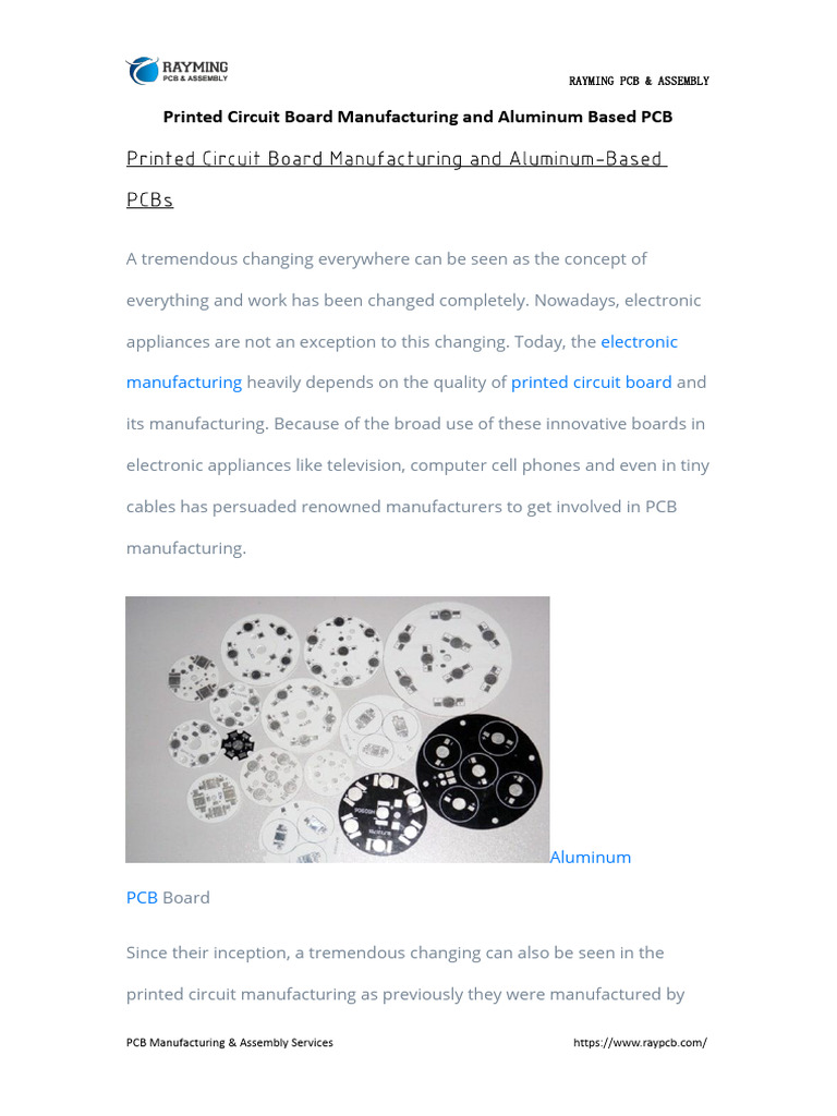 Aluminum PCB Manufacturing Guide | PDF | Printed Circuit Board ...