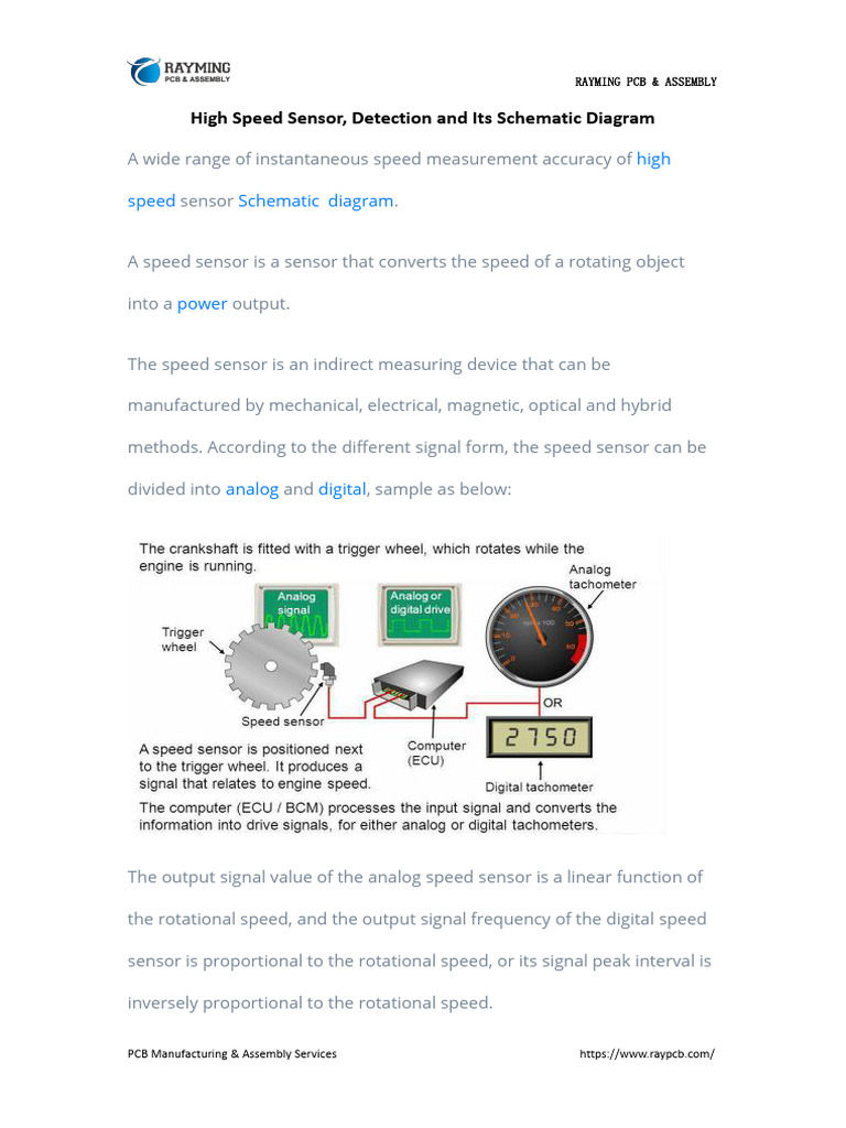High Speed Sensor, Detection and Its Schematic Diagram | PDF | Analog To Digital Converter | Sensor