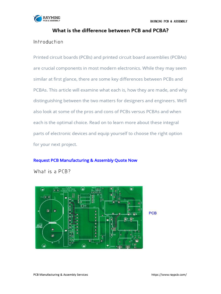 What Is The Difference Between PCB and PCBA | PDF | Printed Circuit Board | Physical Sciences