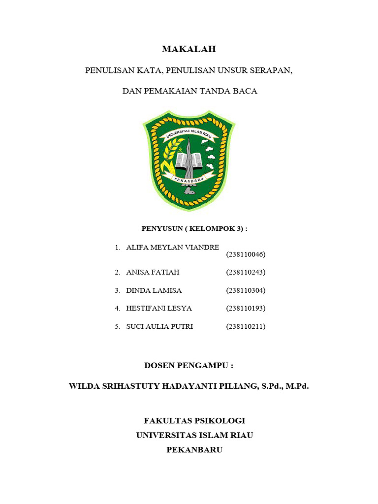 Panduan Penulisan Kata dan Tanda Baca | PDF