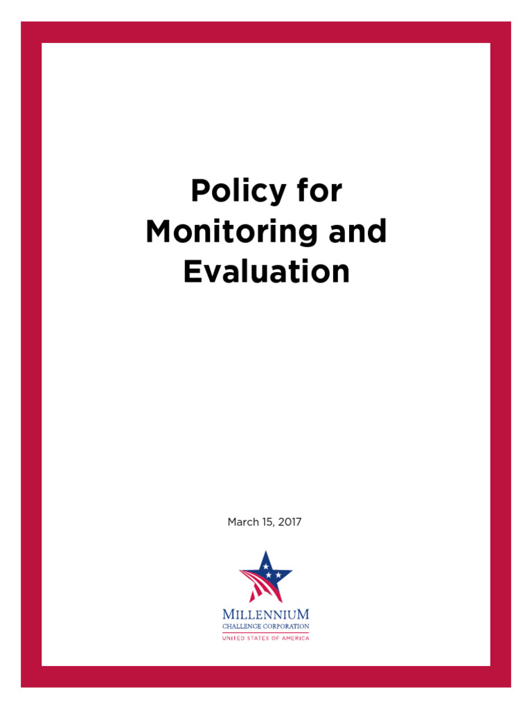 Monitoring and Evaluation - Policy Framework | PDF | Evaluation | Monitoring And Evaluation