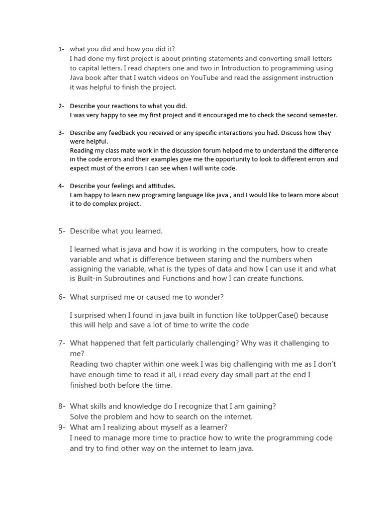 Learning Journal Unit 1 | PDF