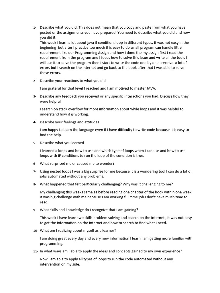 Learning Journal Unit 2 Pdf Learning Computer Programming