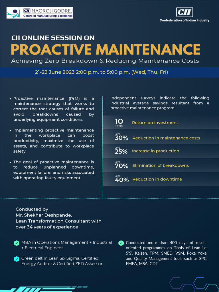 CII Online Session On Proactive Maintenance | PDF | Systems Engineering | Engineering
