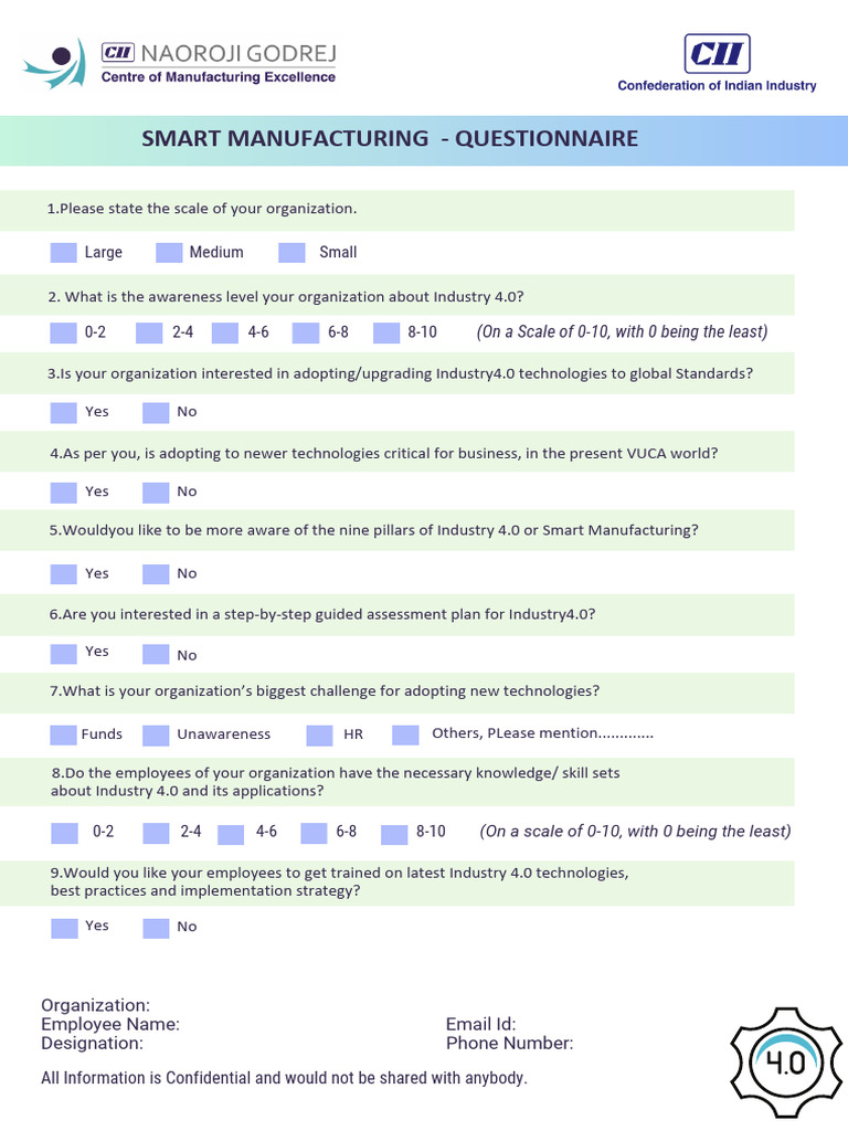 Smart Manufacturing Readiness Survey | PDF