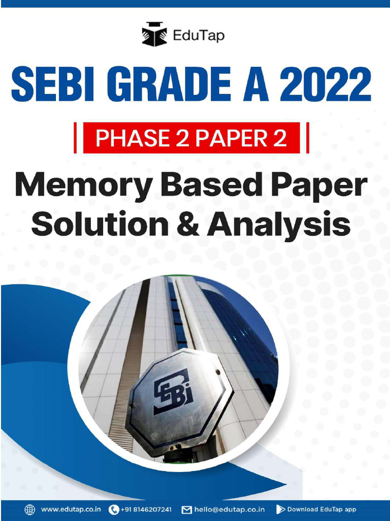 SEBI GR A 2022 Phase 2 Paper 2 Memory Based Paper and Analysis Lyst8291 ...
