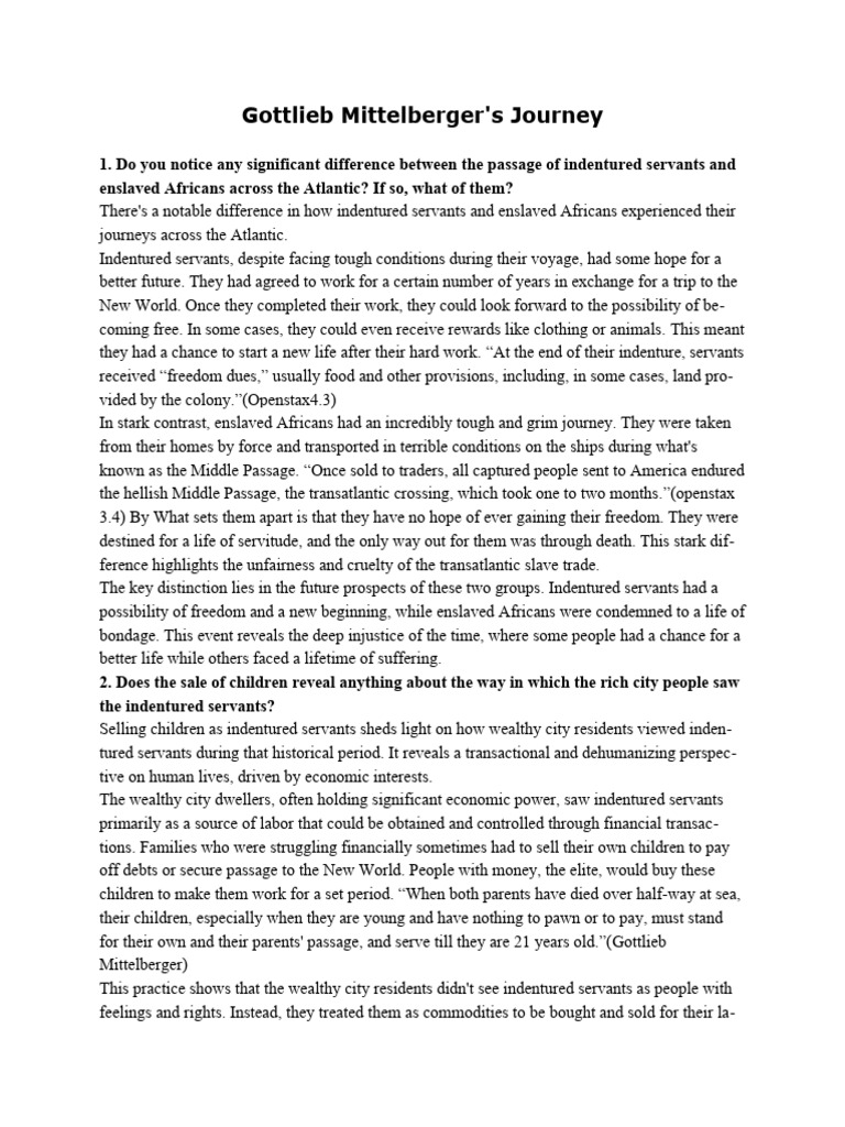 Indentured Servants vs. Enslaved Africans | PDF | Atlantic Slave Trade ...