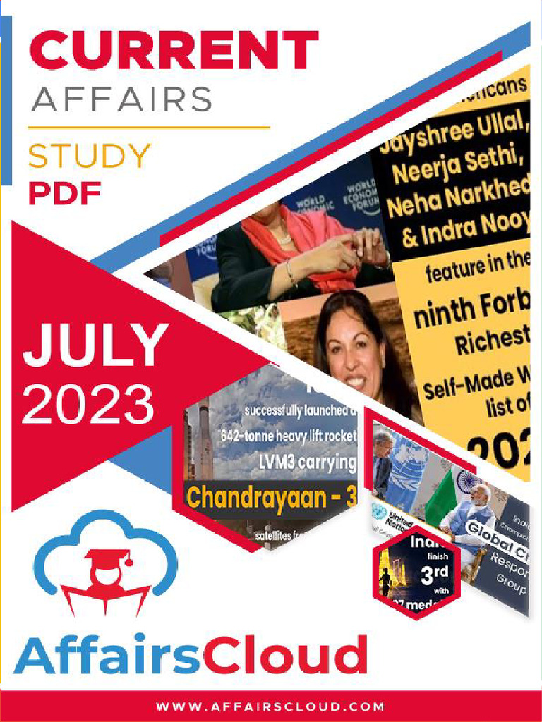 Current Affairs English Study Pdf July 2023 By Affairscloud New