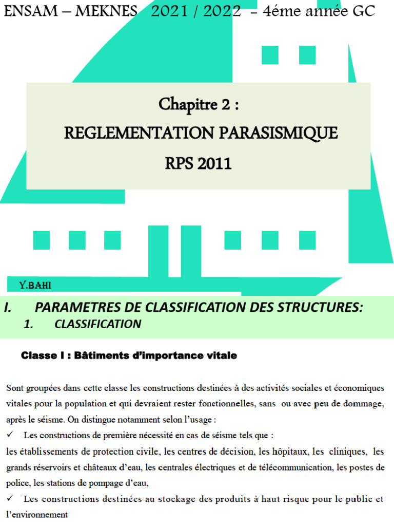 Réglementation Parasismique RPS 2011 | PDF | Génie parasismique ...