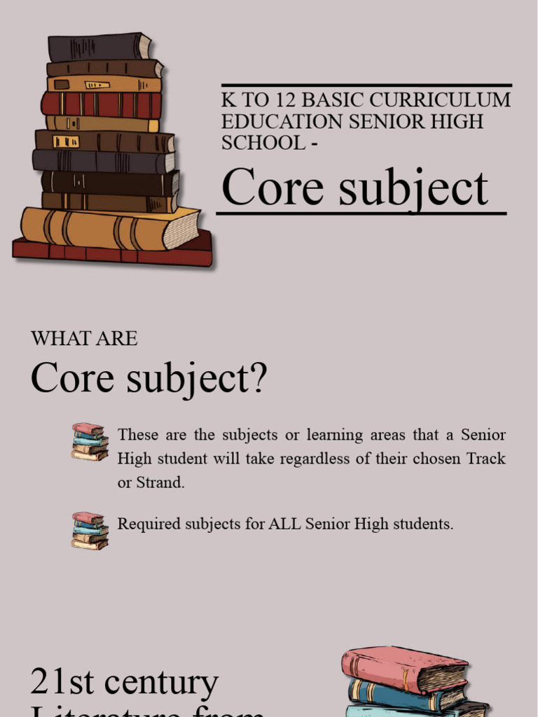 K To 12 Basic Curriculum Education Senior High School Core Subject ...