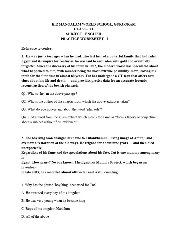 Worksheet Discovering Tut | PDF
