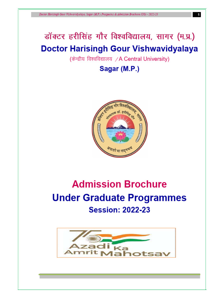 Admission Brochure 2022 23 UG Programme | PDF | University And College Admission | Bachelor Of Arts