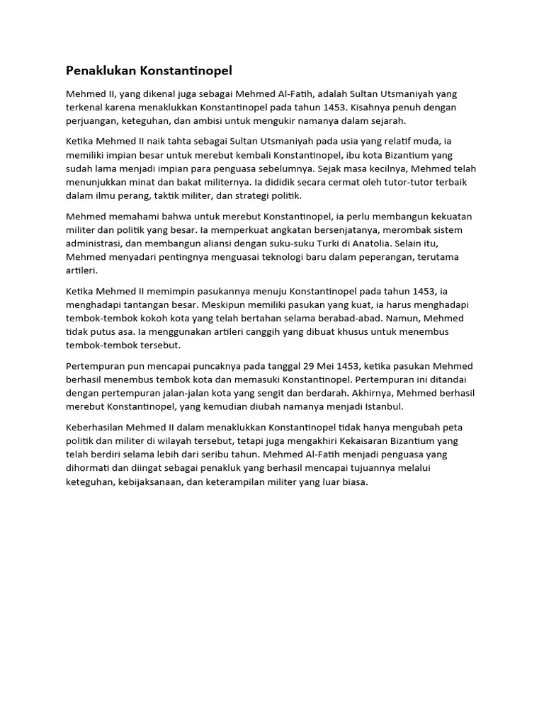 Mehmed II dan Penaklukan Istanbul | PDF | Politik | Sejarah