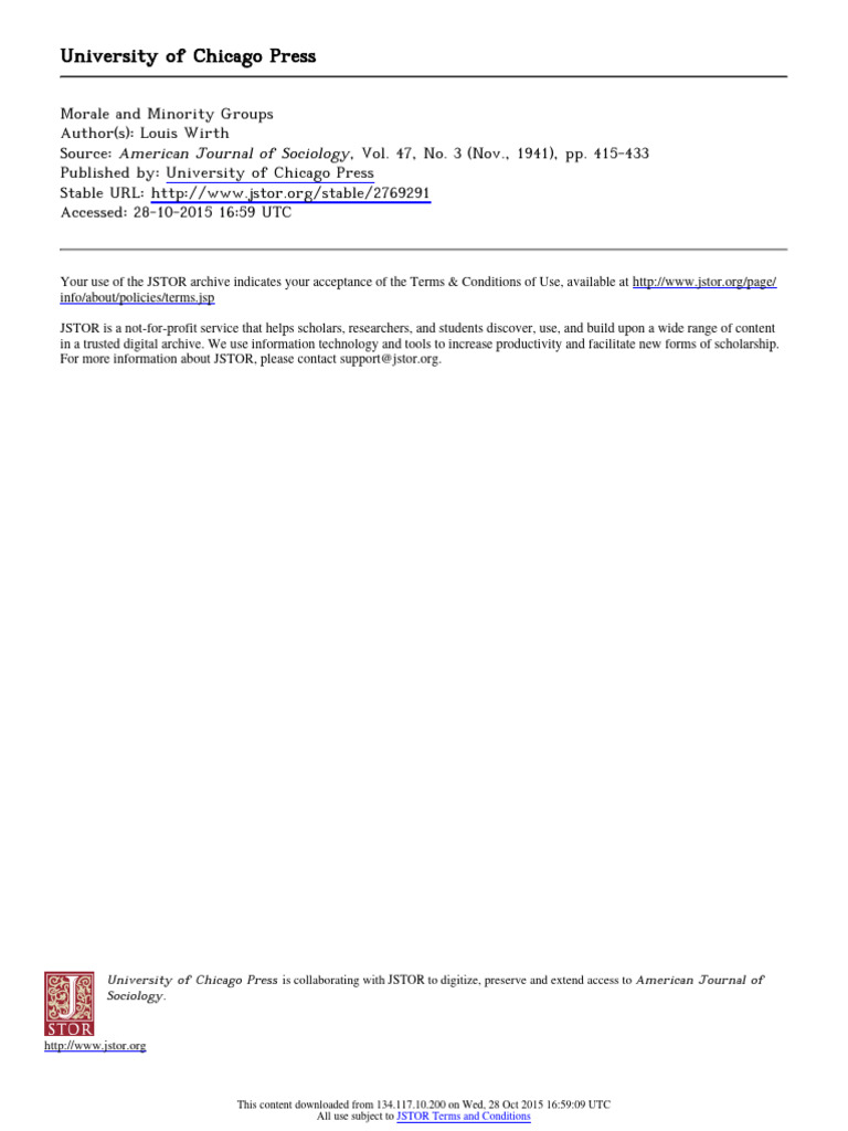 Louis Wirth | PDF