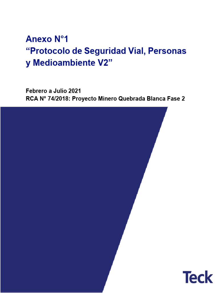Anexo N°1 Protocolo de Seguridad Vial, Personas y Medio Ambiente V2 | Descargar gratis PDF ...
