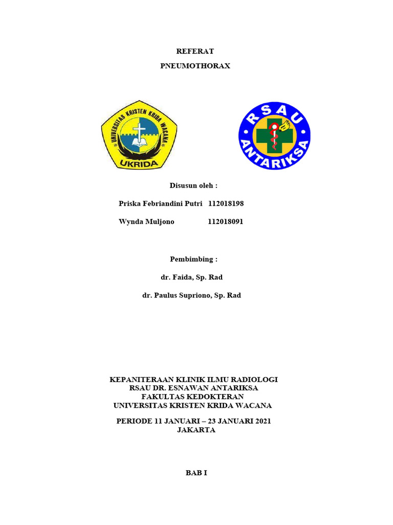 Referat Pneumothorax | PDF