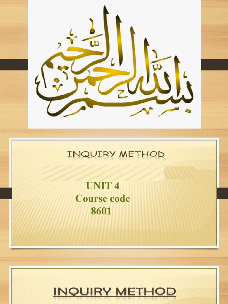 Unit 4 Inquiry Method | PDF | Inquiry Based Learning | Learning