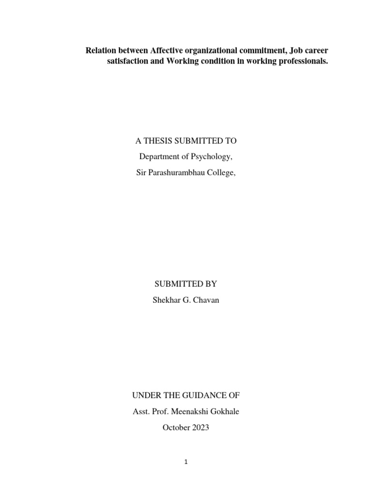 Shekhar MA Part 2 Project | PDF | Job Satisfaction | Occupational Stress