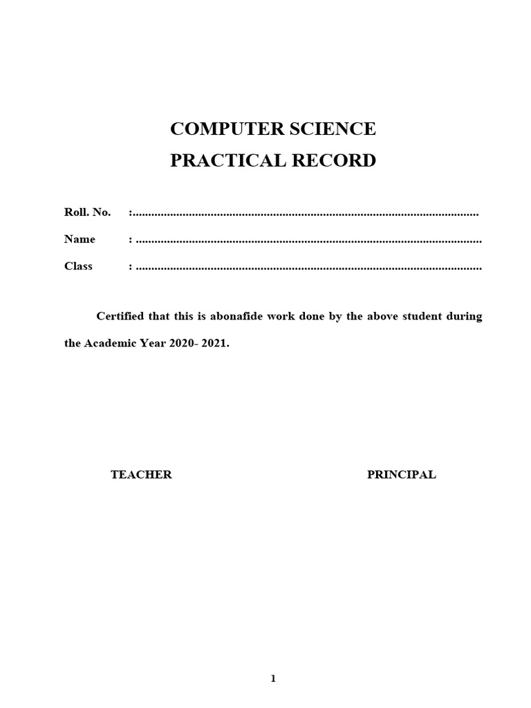 Xi Cs Practical | Download Free PDF | Area | Circle