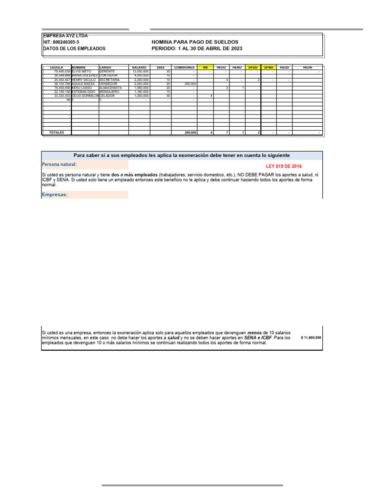 Ejercicio Base1 Nómina 2023 Publicar Pdf Salario Pensión