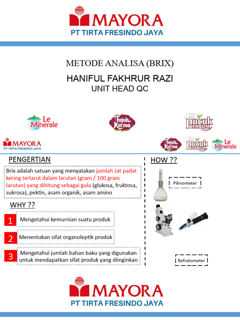 Metode Analisa (Brix) Dan Refraktometer | PDF