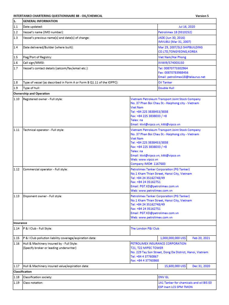 Petrolimex 18 - Q88 (Oil-Chemical) - 16jul2020 | Download Free PDF ...