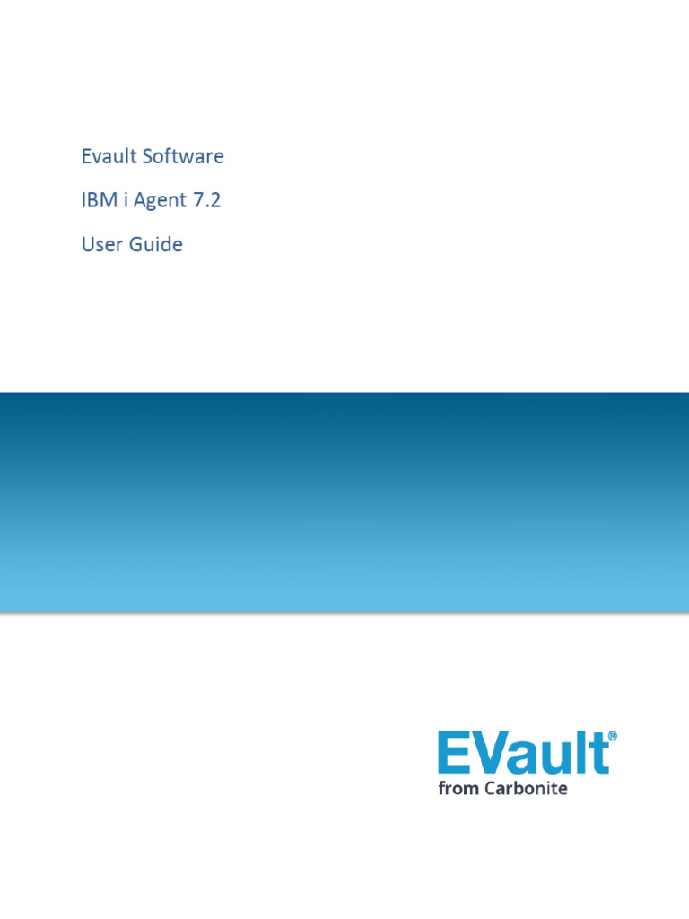 EVault Agent v7.2 For IBM I - User Guide | PDF | Backup | Port (Computer Networking)
