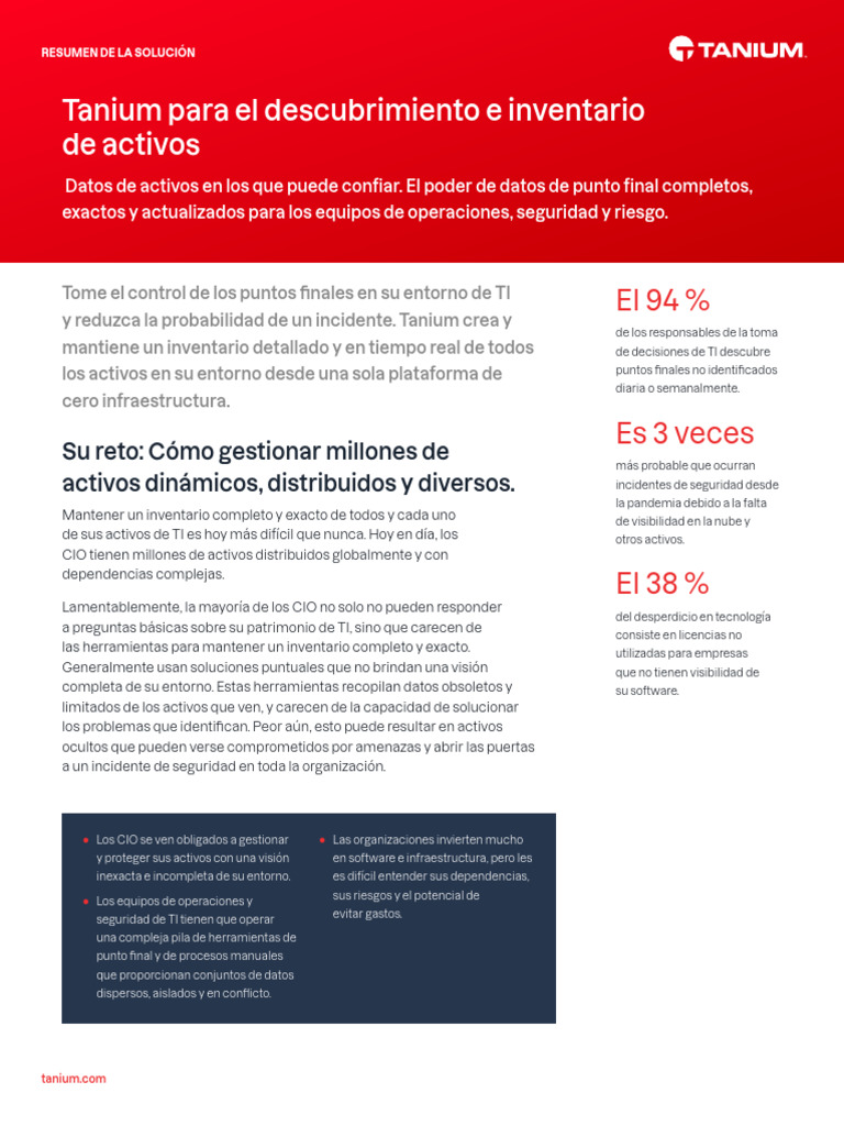 Solution Brief-Tanium For Asset discovery-EN-Jul22 esLA | PDF ...