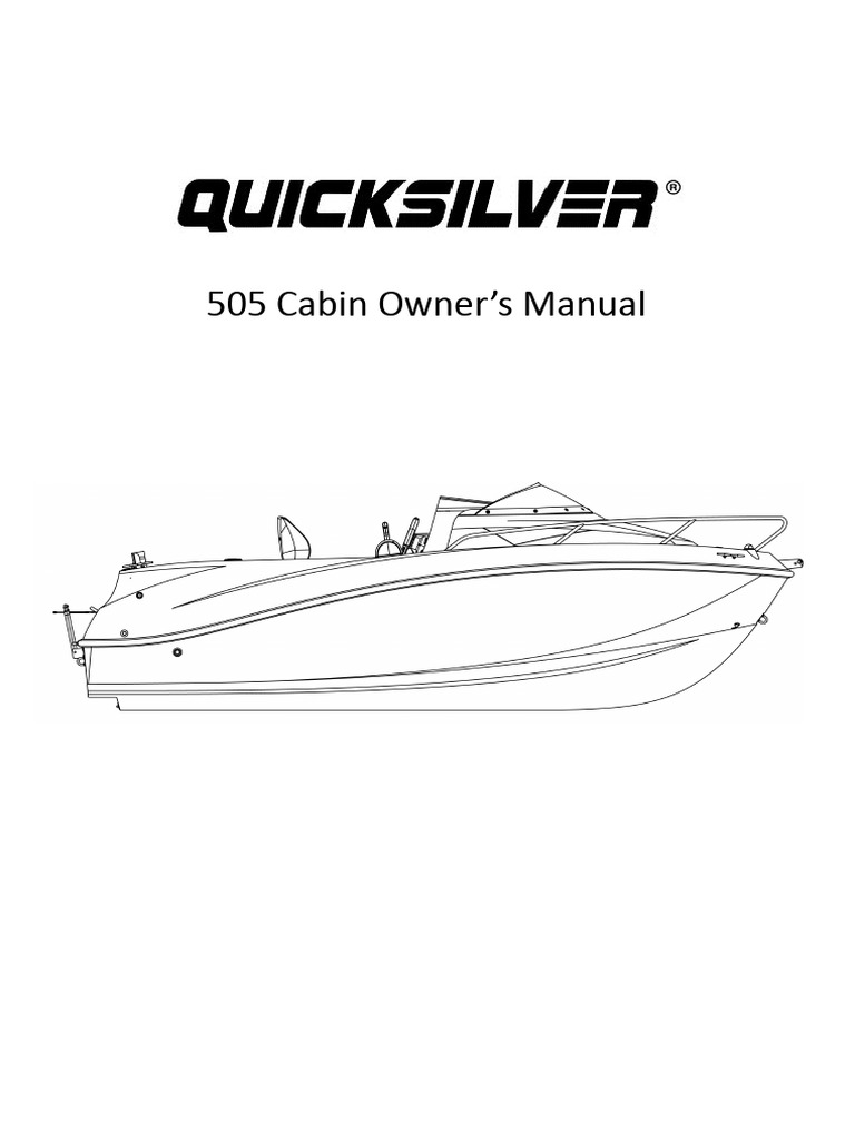 Quicksilver 505cab Owner's Manual | PDF | Cockpit | Safety