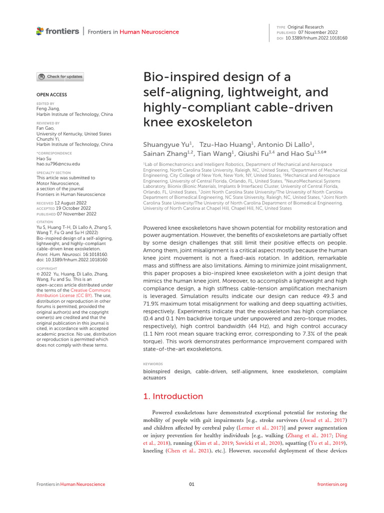 Bio-Inspired Design of A Self-Aligning, Lightweight, and Highly ... Bio-Inspired Design of A Self-Aligning, Lightweight, and Highly ...