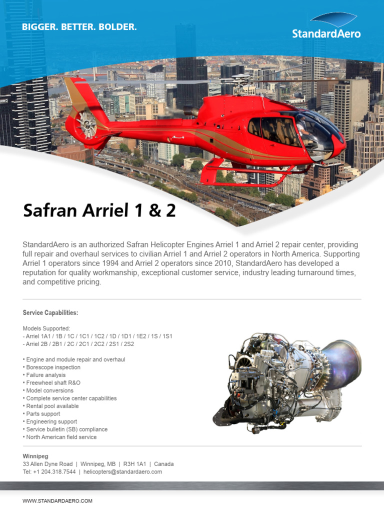 Arriel Engine Repair Services Overview | PDF | Technology & Engineering