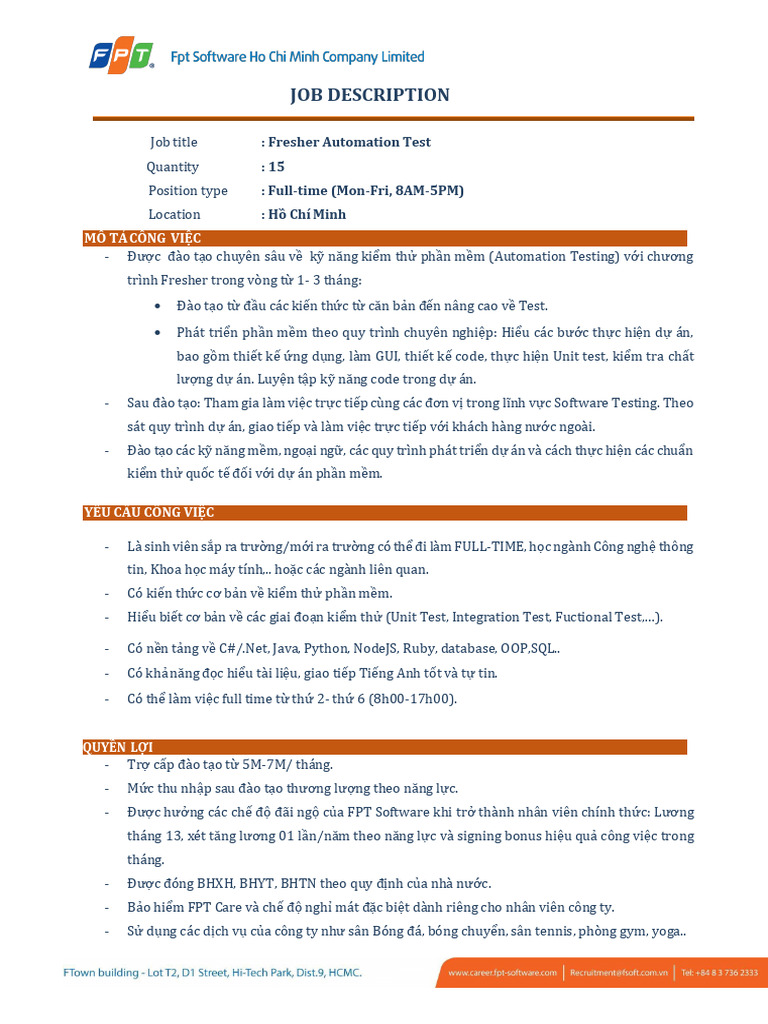 FPT Software HCM - Fresher Automation Test | PDF