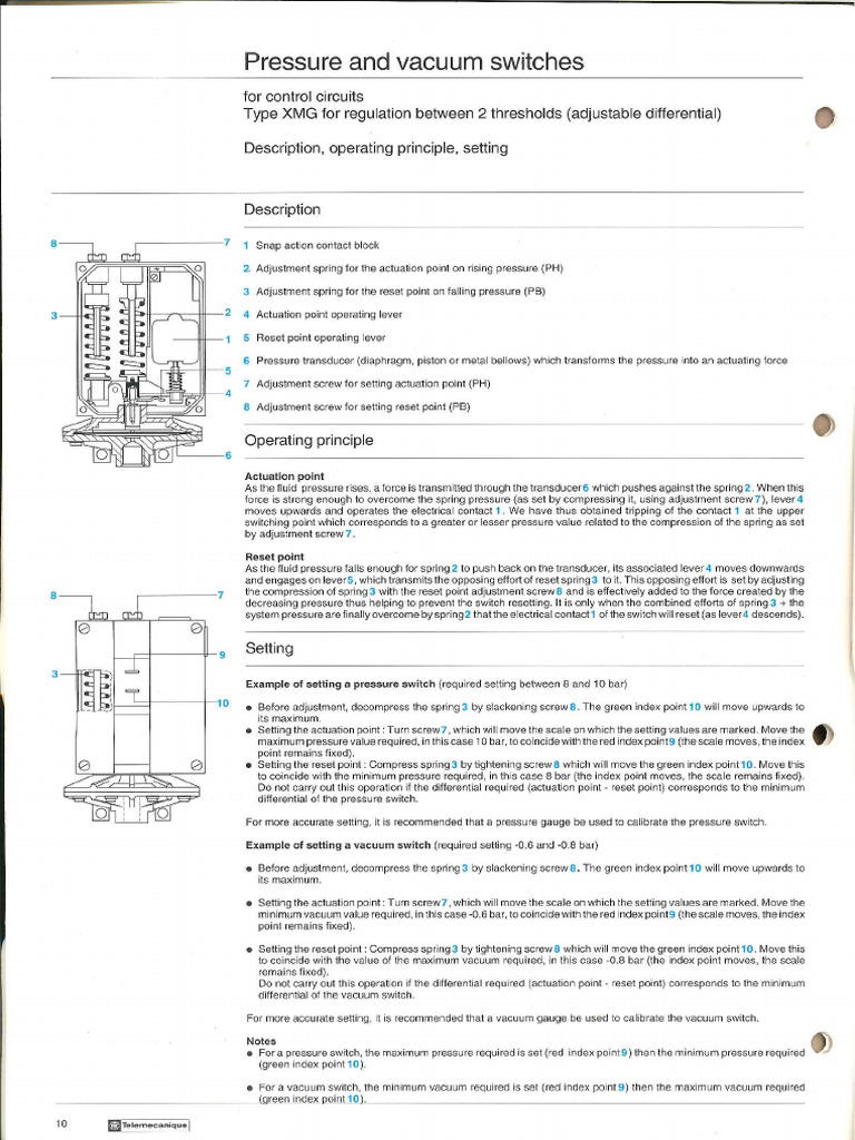XMGB Obsolete Pressure Switches 1995 Catalogue | PDF