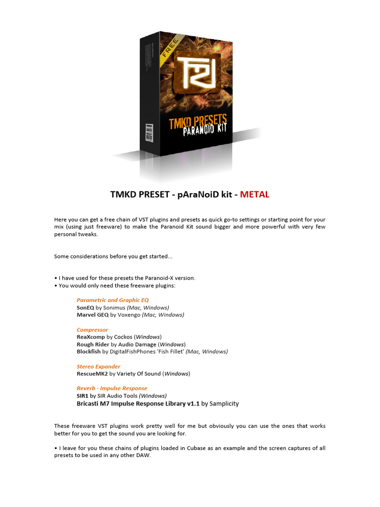 TMKD - PRESETS - Getting Started | PDF