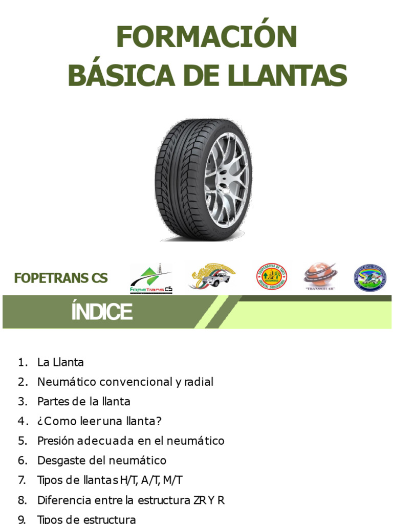 Basico de Llantas FOPETRANS | PDF | Neumático | Bienes manufacturados