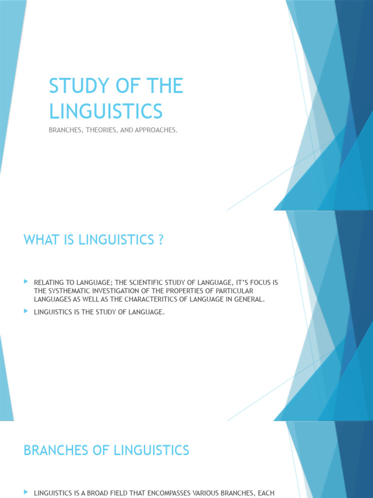 Study of The Linguistics | PDF | Linguistics | Lexicon