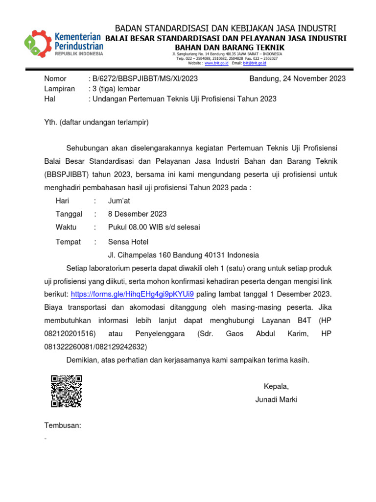 Surat Undangan Peserta UP 8 Dec 2023 Rev 5 | PDF