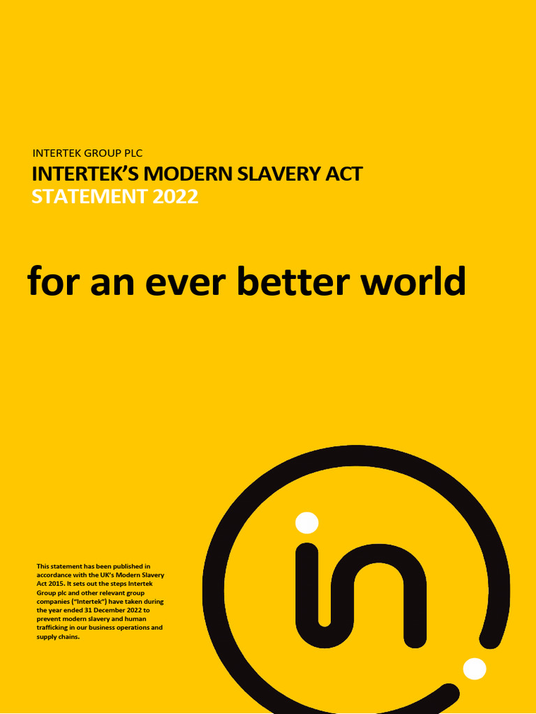 2022 Intertek Modern Slavery Act Statement | PDF | Supply Chain ...