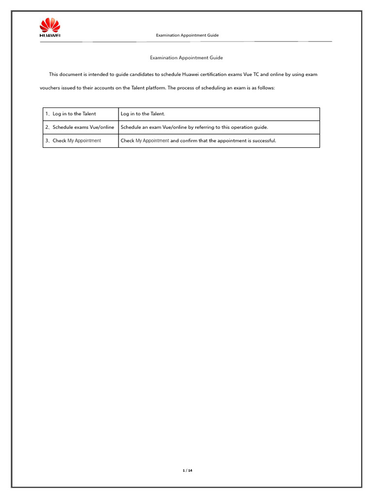 Huawei Certification Examination Appointment Guide | PDF | Voucher ...