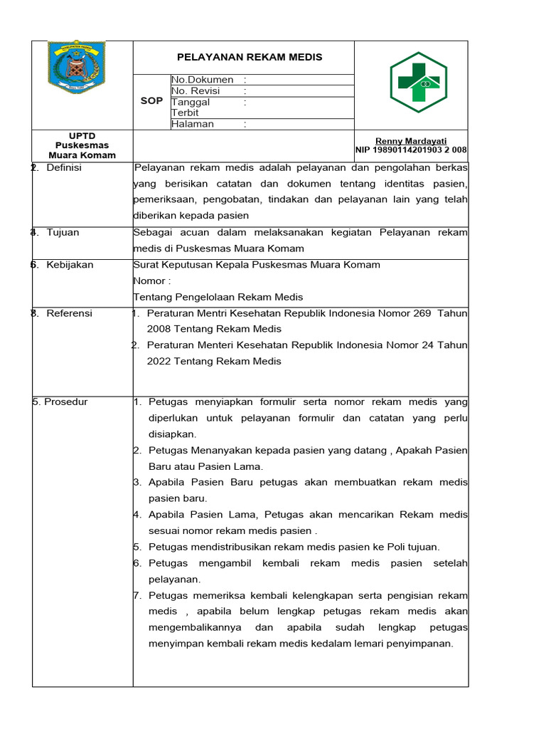 Spo Pelayanan Rekam Medis | PDF