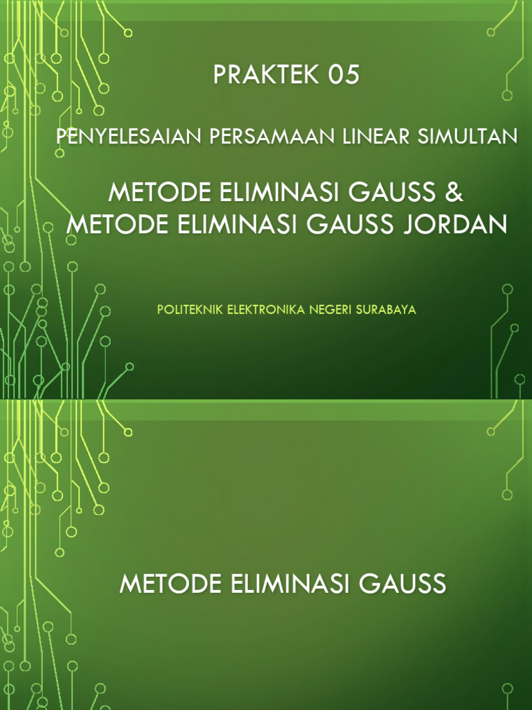 Bab05 - Linear Simultan Eliminasi Gauss Dan Gauss Jordan | PDF