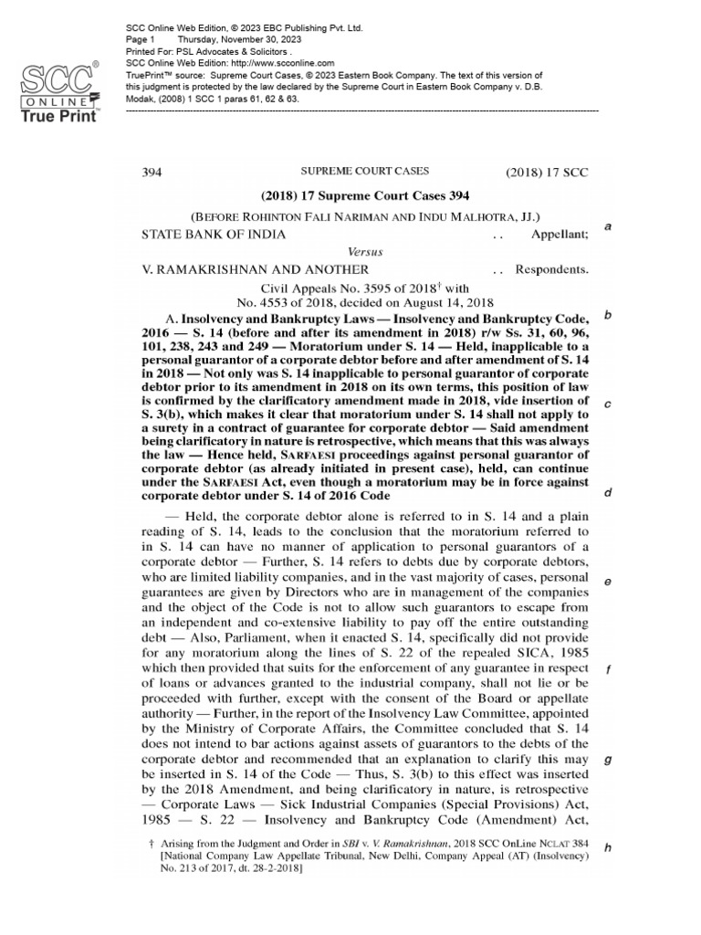 SBI v. V. Ramakrishnan and Anrs. | PDF | Social Institutions | Federal ...