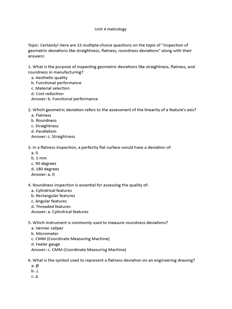 Unit 4 Metrology | PDF | Surface Roughness | Metrology