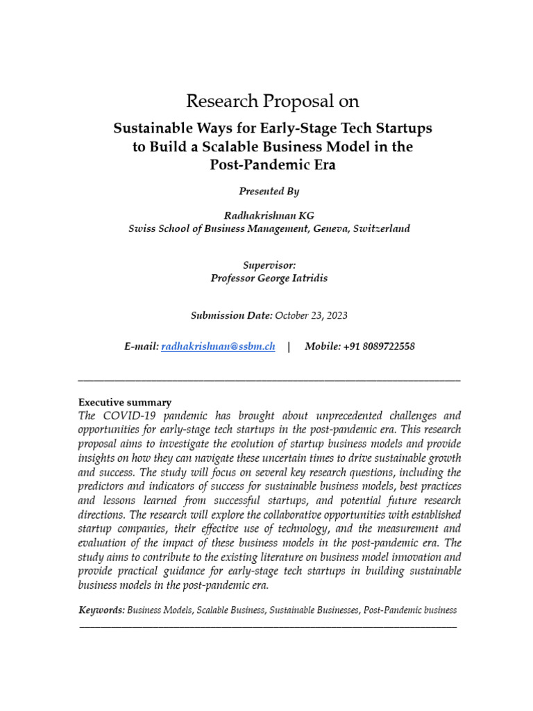 RK - SSBM DBA Research Proposal v1.0 | PDF | Small Business ...