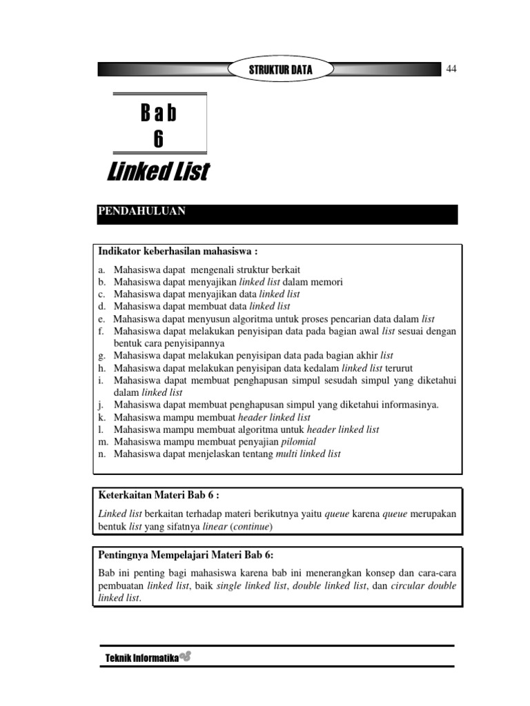 Panduan Linked List untuk Mahasiswa | PDF