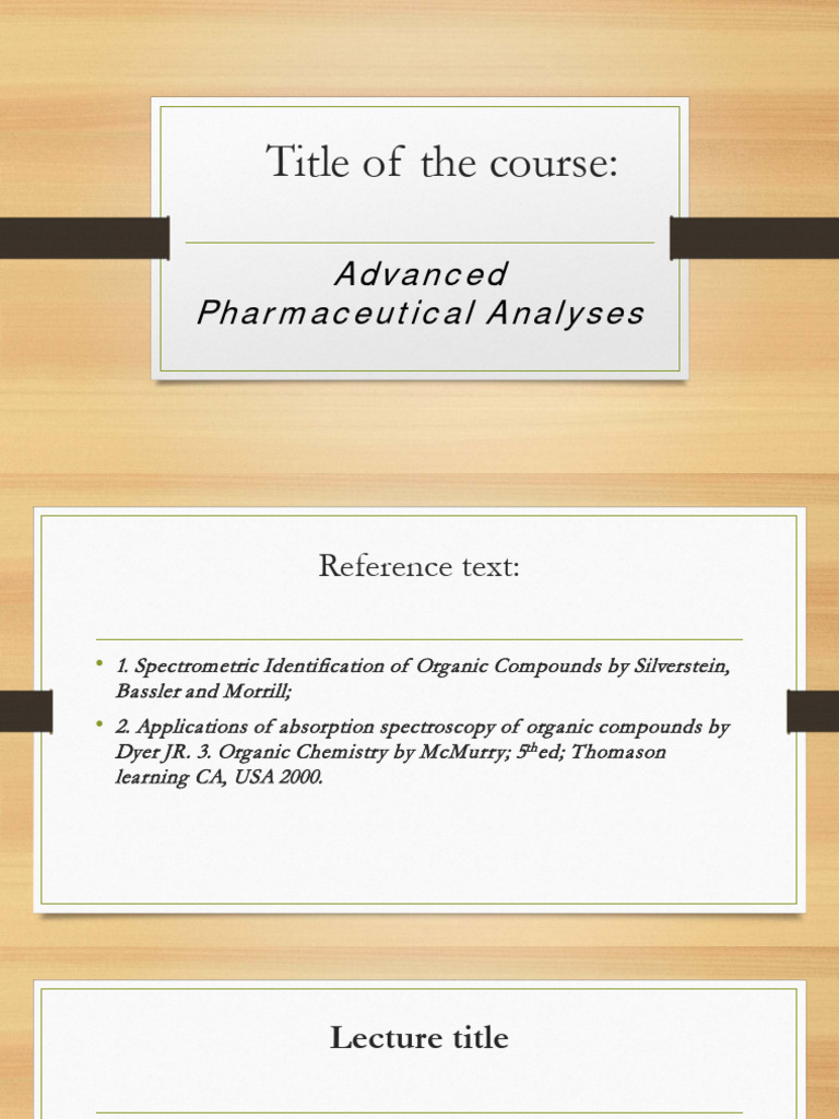 Advanced PH Analyses Lec 1 Intro | PDF | Energy Level | Electromagnetic ...